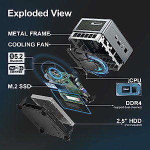 GEEKOM NUC IT11 Mini PC, 1TB Intel i7-11390H Mini Computer (8 Threads, Up to 5.0 GHz), 32GB DDR4 Windows 11 Pro Small Desktop Computer, i7 Mini Computer 8K UHD | USB4 | WiFi 6, BT5.2