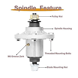 WELOVEHOME Spindle Replacement for John Deere GY21098 GY20454 GY20867 GY20962 Fits D100 D140 D150 D160 LA100 LA165 X110 X120-42 48" Deck…