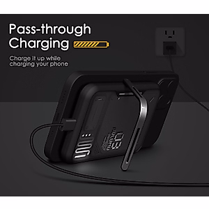 Aulumu M03 Wireless Magnetic Battery [for MagSafe] with Stand Battery Pack 3,500mAh, Wireless Portable Charger Compatible with iPhone 15/14/13/12 Series - Black