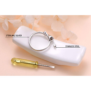 Ladytree Sterling Silver Forever In My Heart Infinity Mini Ring Hold Loved Ones Ashes Cremation Urn Ring for Women Finger Ring Memorial Jewelry (Infinity, 9)