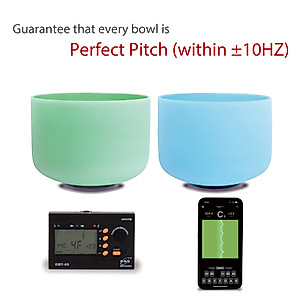 FMTY 10inch Crystal Singing Bowls set prefect pitch(±10HZ) Red(Root)+ Orange(Sacral) with Soft Carrying Bag Sound Bowls Chakra Bowl