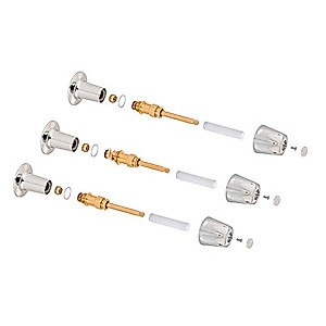 SENLO Price Pfister Faucets Bathtub and Bathroom Shower 3-Chrome-Handle Remodel Rebuild Repair Replacement Tub Trim Kit Compression Valve Stem Verve 6-Step Metal Removal Faucet Seat Bibb Wrench Tool