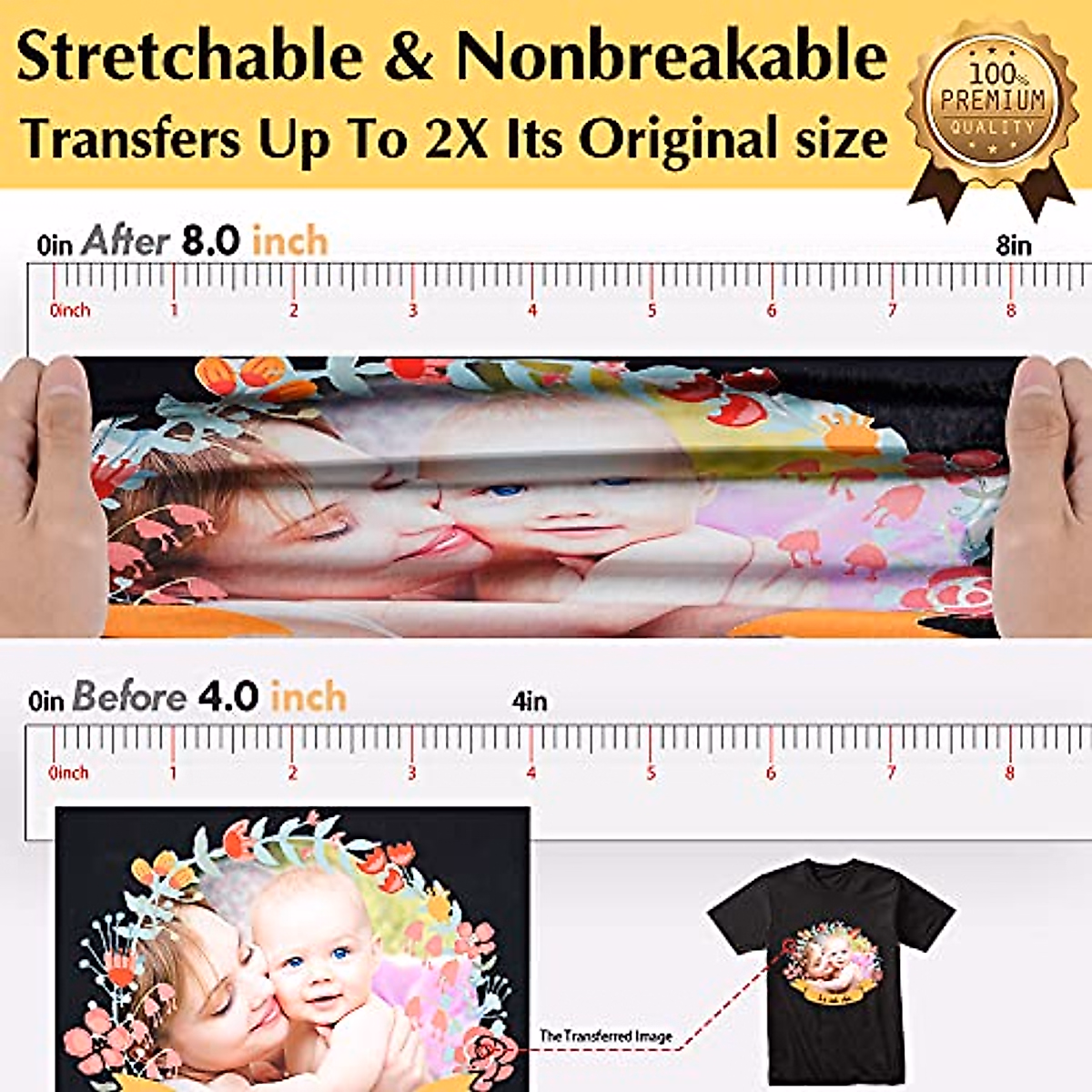 TransOurDream Iron on Heat Transfer Paper for Dark T Shirts (20 Sheets 8.5x11", Dark 3.0) Printable HTV Heat Transfer Vinyl for Inkjet & Laserjet Printer Iron On transfers for T Shirts (TRANS-D3-20)