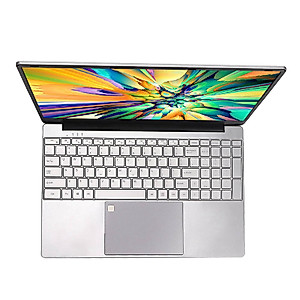 Jopwkuin IPS Laptop, 1920x1080 IPS HD Screen Digital Touchpad 128GB SSD High Speed 15.6in Laptop for Home (US Plug)