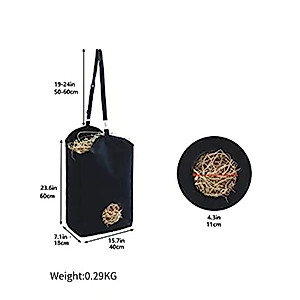 YUBEN Hay Bag Oxford Cloth Waterproof Portable Hay Bag with Metal Ring Adjustable Shoulder Strap Large Large Capacity Hay Bag Suitable for Horses, Sheep, Cow and Rabbits