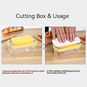 Donfafecuer Butter Slicer Cutter Stainless Steel, Butter Dish Container with Lid, Refrigerator Suitable for Easy Cutting of Two 7oz Butter Sticks