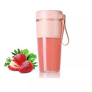 Mini portable blender, fruit juicer, USB charger, 400ML, juicer cup (Blue)