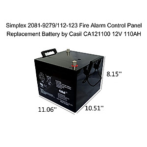 Casil Simplex 2081-9279 Fire Panel Battery 12V 110AH, Fire Alarm Control Panel Battery and Solar Panel Battery - Durable Fire Alarm Panel Battery for Efficient Power Supply CA121100