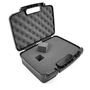 CASEMATIX 12" Customizable Foam Case for Portable Electronics - Hard Carrying Case with Pre-Diced Foam Interior for Use As Pico Projector Case, Microphone Case, Recorder Case and More, Purple
