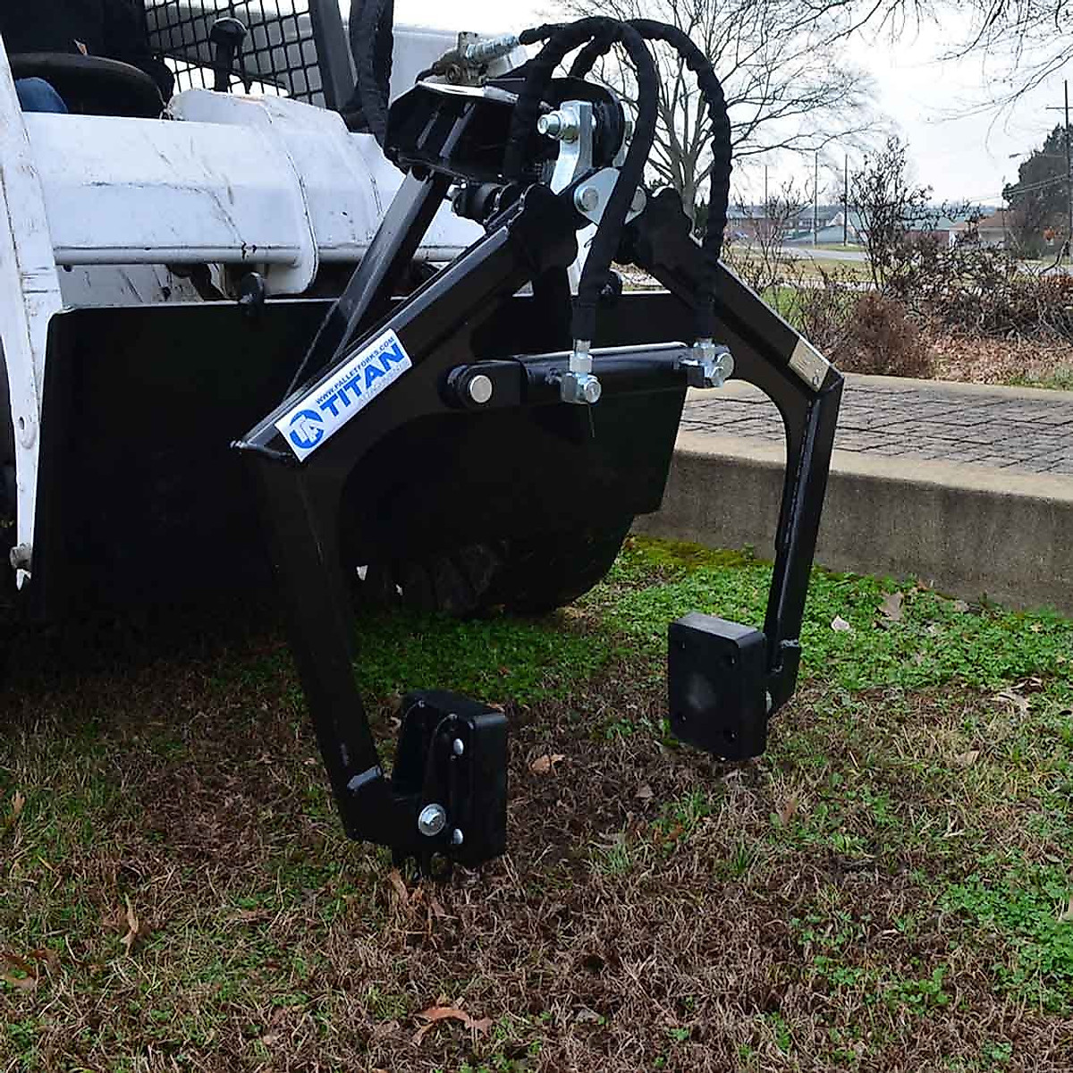 Titan Hydraulic Hardscape Grapple Attachment for Universal Skid Steer Quick Tach