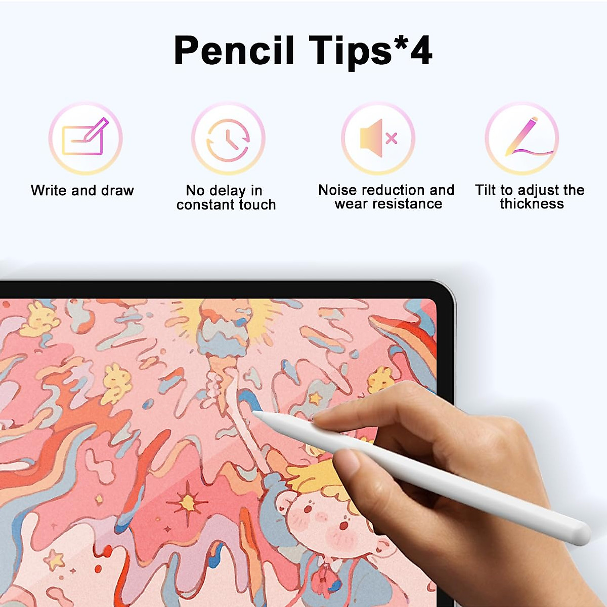 SIMDOG Replacement Tips for Apple Pencil 1st/2nd Gen, 4 Pack - Precise Control, Wear-Resistant, Compatible with iPad Pencil 1st/2nd Gen