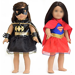 sweet dolly 18 Inches Doll Clothes Super Hero Costumes Outfits for 18 inch Dolls