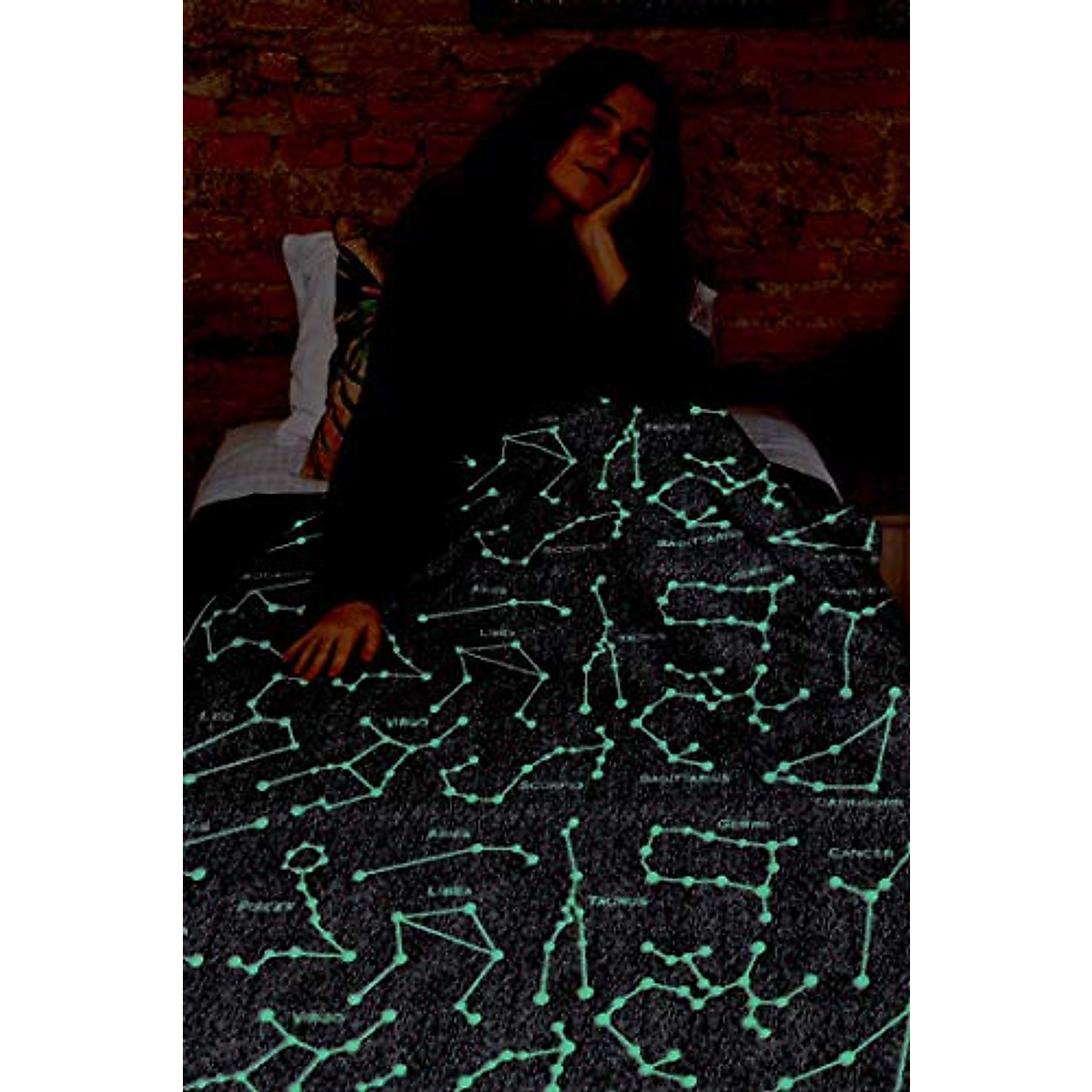 Constellation Blanket Glow in The Dark | Multiple Sizes | All Zodiac Horoscope Signs | Gift for Solar, Star, Astronomy, Astrology & Astronaut Lovers | Men, Women, Teen, Boys & Girls (60x50in)