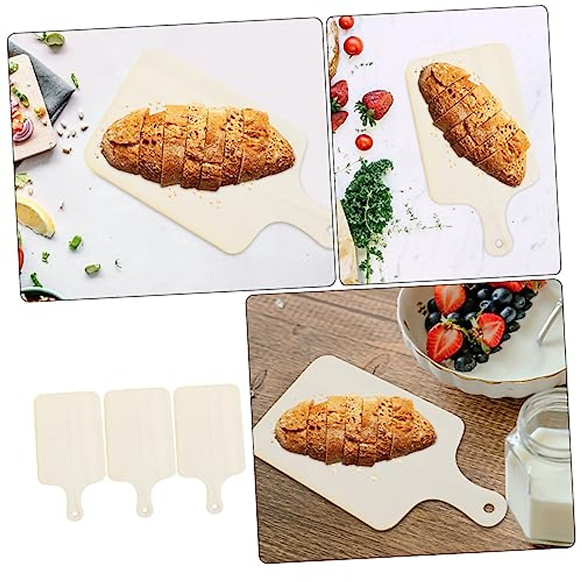 OKUMEYR 3pcs DIY Tray Cheese Knife Cutting Board Countertop Wood Chopping Board Sushi Tray Wooden Serving Platter Fruit Trays Blank Wood Tray Wood Breadboard Wooden Cake Board Paddle Board