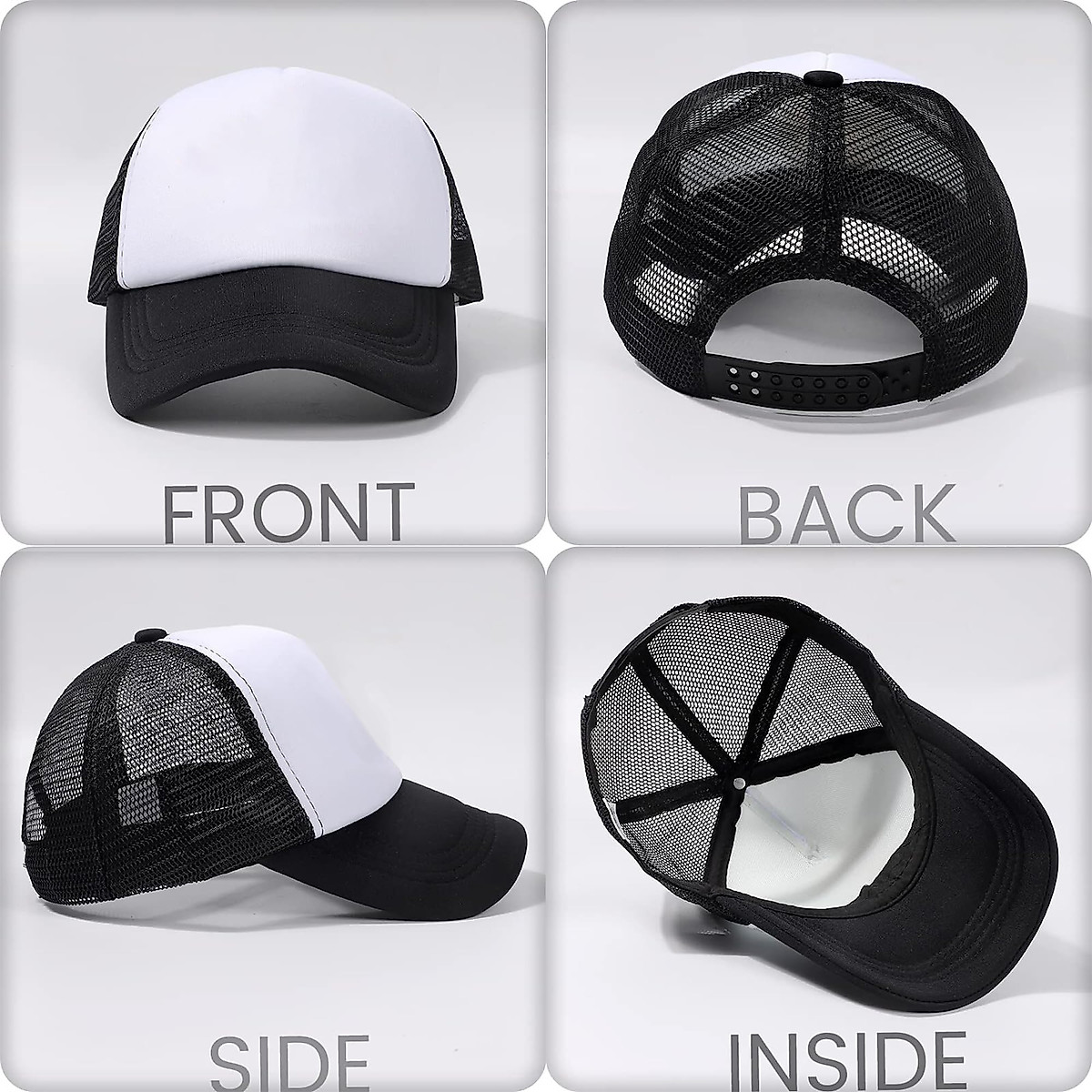 Baby-Boys Dinosaur Baseball-Caps Adjustable Trucker-Hat Sun-Baseball-Hat Fit 2-7 Years Kids-Toddler (20.5" Adjustable fit for 2-7T, Black)