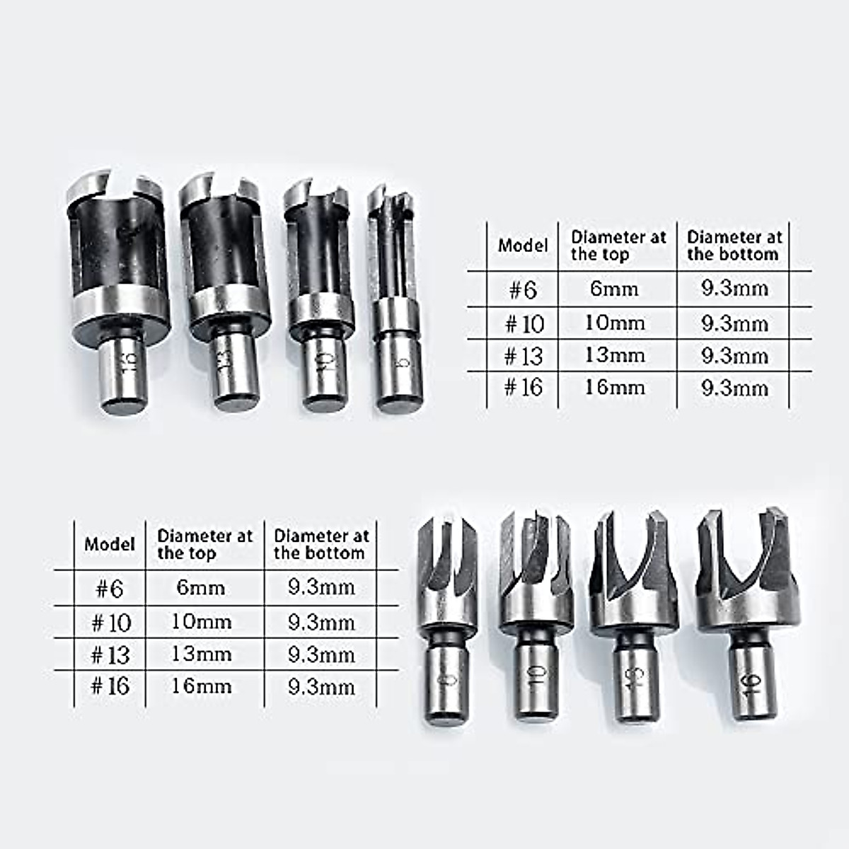 Loboo Idea 26 Pieces/Set Drilling Tools, Including 6 Countersink Drill Bits, 7 Three Pointed Drill Bit,1 L-Wrench, 8 Wood Plug Cutter, 4 Step Drill Bit Set (26 Pieces/Set, Gold and Silver)