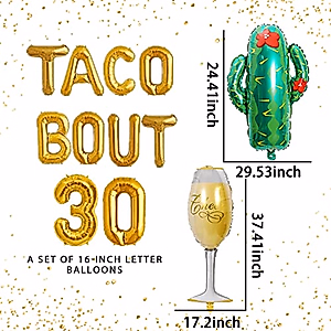 LaVenty Taco Bout 30 Balloons Nacho Average Thirty Balloon Fiesta 30th Birthday Decoration Taco Birthday Party Decoration Taco Party Decor