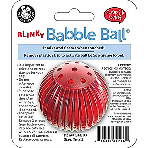 Pet Qwerks Blinky Babble Ball - Flashing Interactive Chew Dog Toy - Small