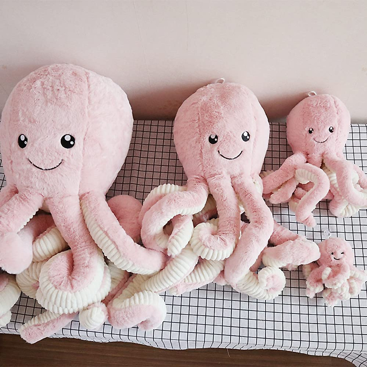 JOSON Cute Octopus Plush Toys, Soft Octopus Stuffed Animals, Girls and Boys Adult Birthday (16 Inch, Pink)