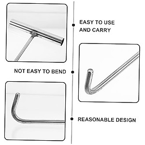 Hohopeti Stainless Steel Manhole Lifter Tool Heavy Duty Hook for Lifting and Moving Manhole Covers Storm Drains and Sewer Lids Portable and Household Door Lifter