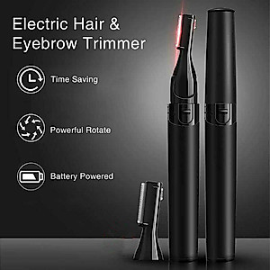 HAMTOD Eyebrow Trimmer, Electric Eyebrow Razor Battery-Operated Facial Hair Remover with Pivoting Head Eyebrow Trimming for Men with Comb, face shavers ,Painless for Face Chin Neck, Upper-Lip