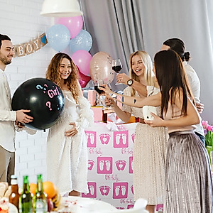 Leinuosen 2 Pcs Extra Large Gift Bags for Baby Shower Oversized Plastic Gaint Gift Bag with Ropes for Birthday Party Favors(Pink Feet)