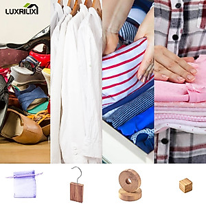 Cedar Blocks for Clothes Storage 100% Natural Cedar Balls and Cedar Chips for Storage Accessories Closet and Drawers 56-Piece Set (Free Hooks Gauze Bag Sandpaper)