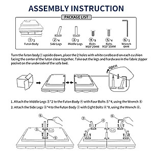 Opoiar Futon Sofa Bed Linen Convertible Memory Foam Couch Bed, Modern Sleeper Sofa for Living Room w/Removable Armrests, Futon Sets for Compact Living Spaces Offices Apartments Dorm Bonus Room,Grey
