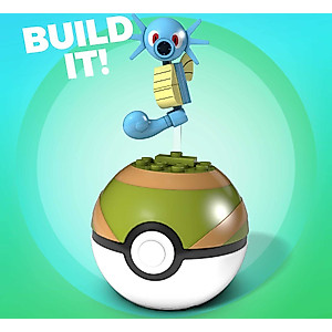 Mega Construx Pokemon Horsea Construction Set with Character Figures, Building Toys for Kids (19 Pieces)