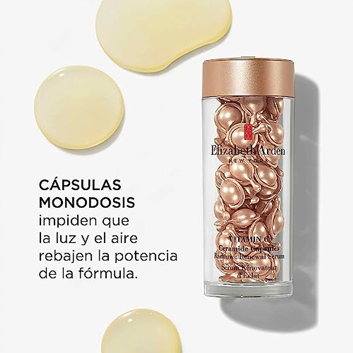 Elizabeth Arden Vitamin C Ceramide Capsules Serum, Daily Skin Care, Brightening Face Serum, 30 Count