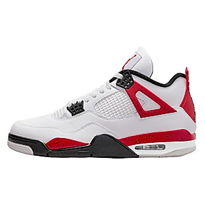 Jordan 4 Retro Mens Shoes Size - 10 White/Fire Red-Black