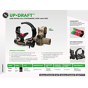 TRUGLO Updraft Limb Driven Arrow Rest Right Hand/Left Hand Rest Realtree XTRA