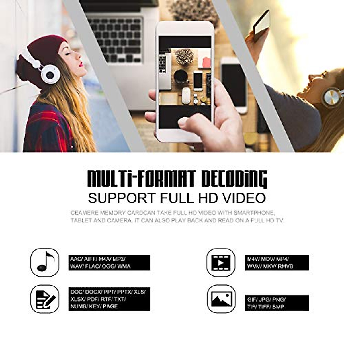 Micro SD Memory Cards 512GB Micro SD Card Full HD Video V10 TF Card 512GB Memory Card High Speed for GOPRO/Smartphone/Tablet/PC/Drone 512GB