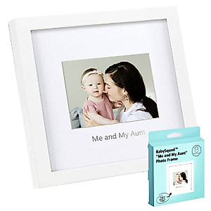 BabySquad Me and My Aunt Photo Frame, 7 x 7 (INCHES), Sawtooth Hanger + Kickstand, Aunt Gifts, Handcrafted White Wooden Photo Frame, Keepsake Gift