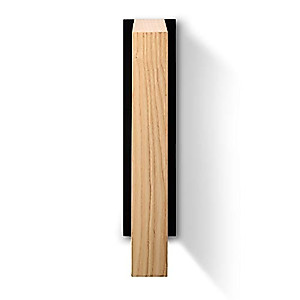 Linoroso Magnetic Knife Block Knife Holder Knife Stand, Super Strong Magnet Double Sided Kitchen Knives Storage Fitted, American Ash Wood, Black Oxide Stainless Steel Base