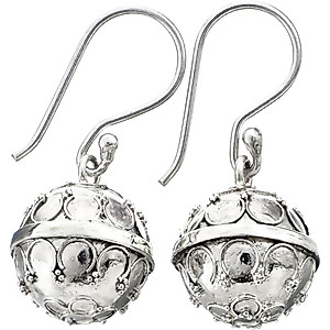 Handmade Harmony Ball Chime 925 Sterling Silver Earrings, 1/2"