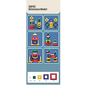 Giroayus Pyramids Stacking Blocks, Building Blocks Stacking Educational Toys, Building Blocks, Toddlers Preschool Learning Activities, Montessori Toys for 1 2 3 4 5 Year Old. (60 pcs)
