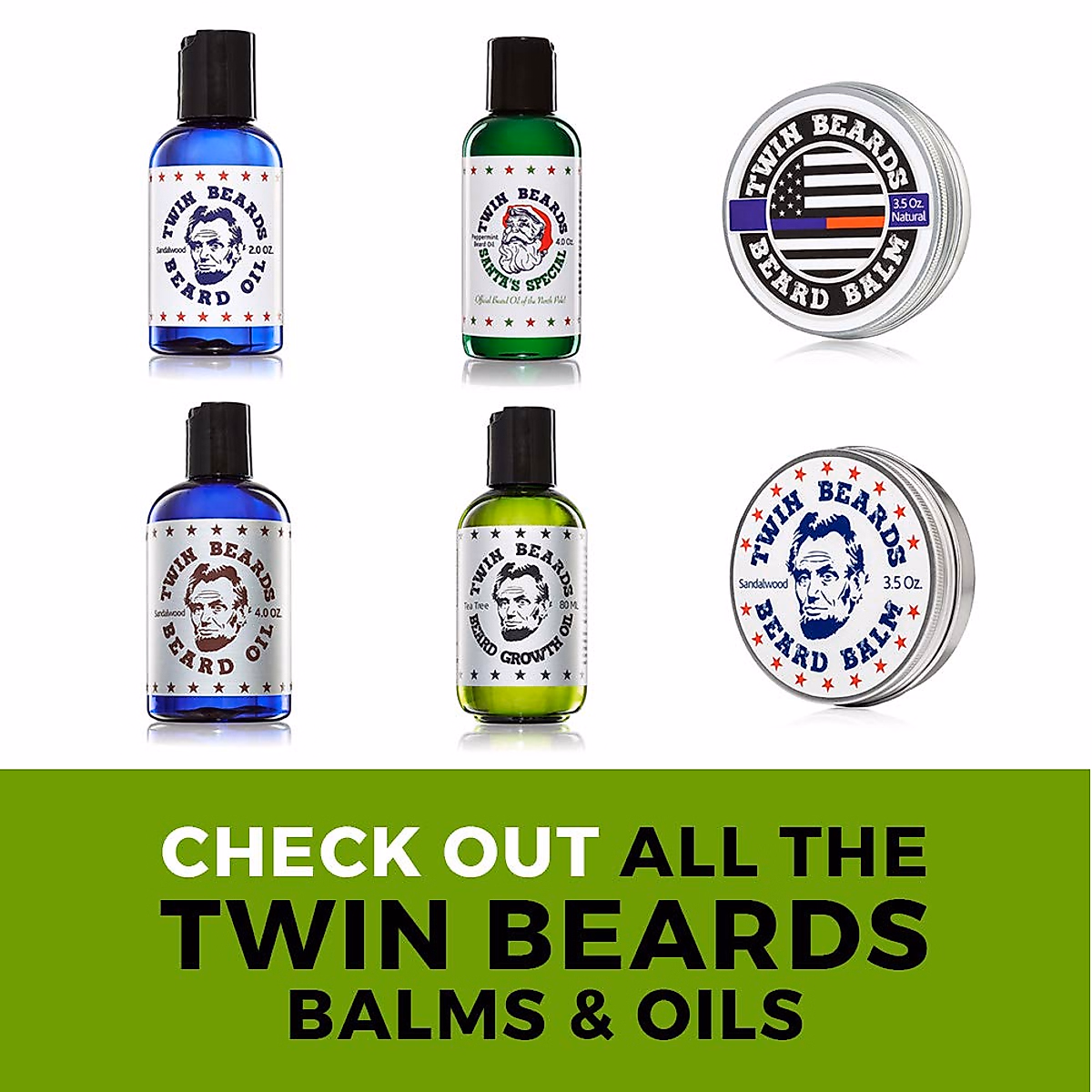 Twin Beards Santa's Special Peppermint Beard Oil for Men | Peppermint Beard & Mustache Oil | Natural Beard Oil | Peppermint Scented Beard Oil | Beard Conditioner & Oils| 4 oz