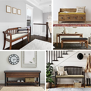 YOLOJSDI 36 Inch Classic Solid Indoor Bench Cushion, High-Density Foam Rectangle Bench Seat Cushion Pad with Non-Slip Bottom, Washable (Off White, 36x16x1.5in)