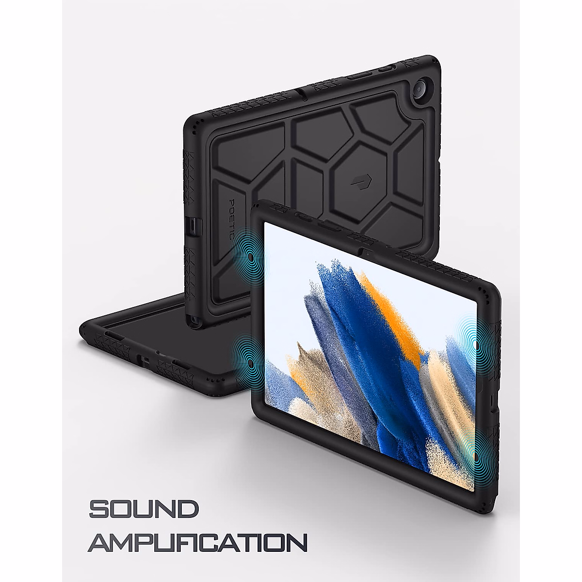 Poetic TurtleSkin Case Designed for Samsung Galaxy Tab A8 Case 10.5 Inch 2022, Heavy Duty Shockproof Rugged Kids Friendly Drop Protection Silicone Cover Case, Black