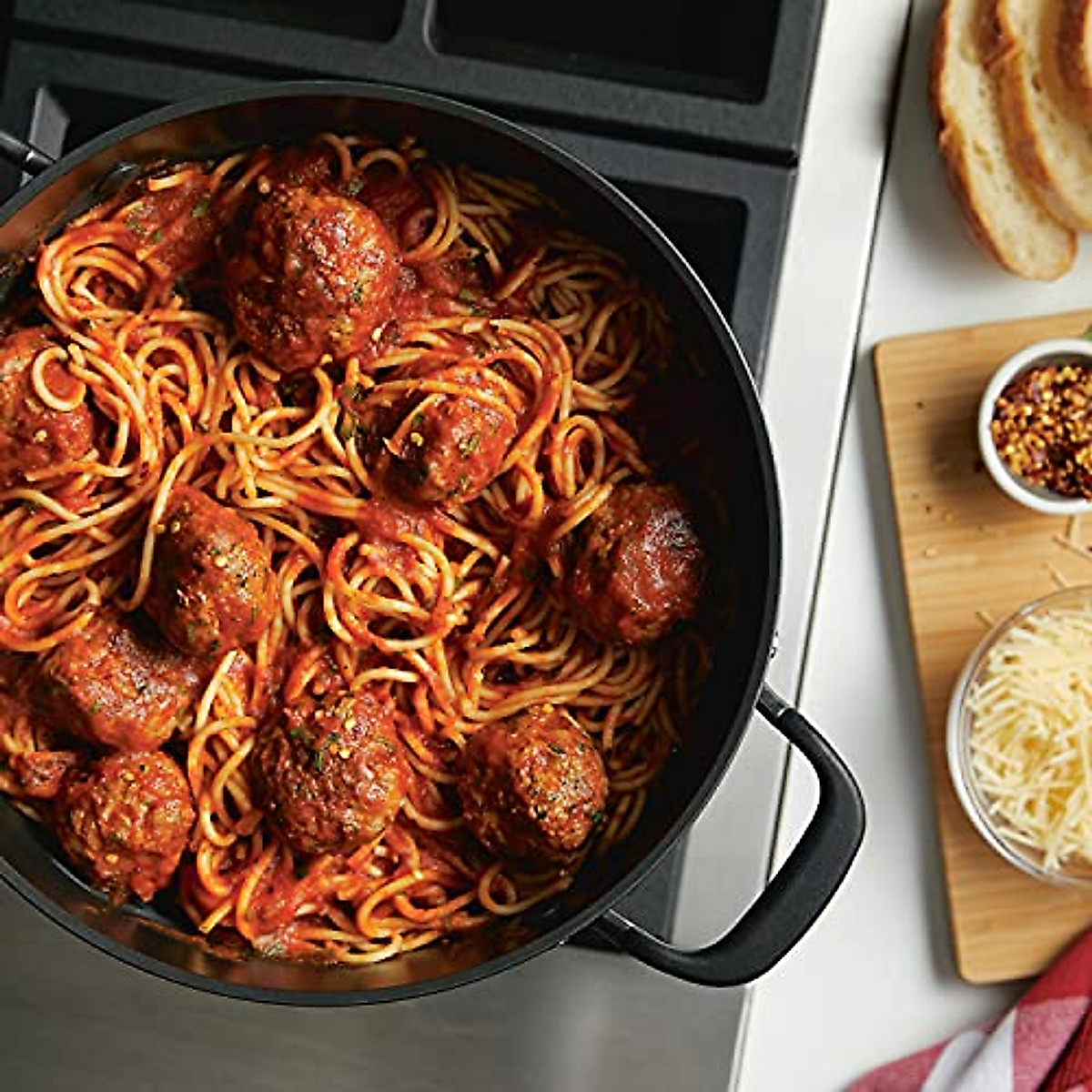 KitchenAid Hard Anodized Nonstick Stockpot with Lid, 8 Quart, Onyx Black