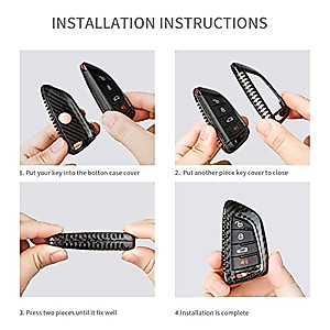 T-carbon Real Carbon Fiber Key Fob Cover Compatible with Toyota, Key Fob Case Protector Compatible with Toyota Supra A90 Remote Key Case, Black