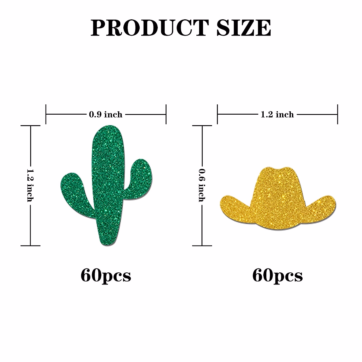 Western Confetti Glitter, Wild Western Birthday Table Confetti, Cowboy Cowgirl Paper Scatter, Mexican Wedding Fiesta Graduation Party Table Decorations Confetti, 120pcs