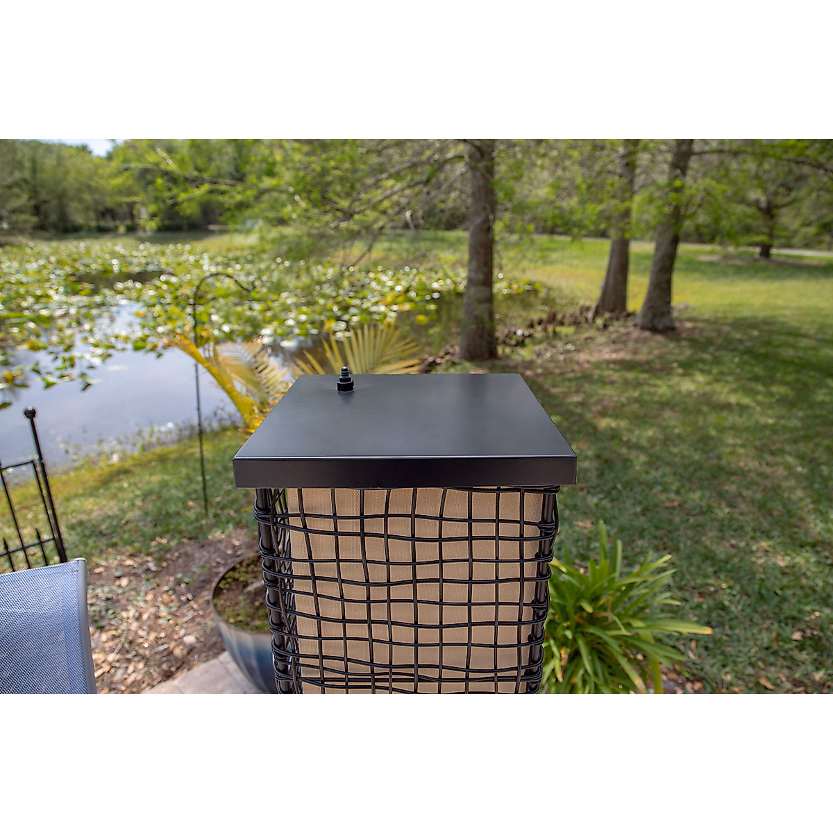 Kenroy Home 32250BRZ Trellis Outdoor Floor Lamp with Black Finish, Casual Style, 51" Height, 11" Width, 11" Depth