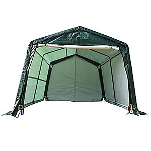 walnest Auto Storage Shelter Car Garage Steel Heavy Duty Carport Canopy Metal Frame Tent Waterproof (10×10×8ft, Green)
