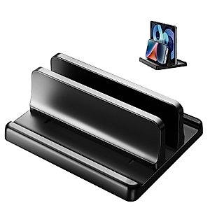 EAXBUX 3 in 1 Vertical Laptop Stand Holder,Adjustable ABS Plastic Desktop Notebook Dock,Vertical Laptop Stand Space-Saving for All MacBook/Surface/Samsung/HP/Dell/Chrome Book