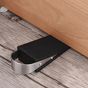 TOSEN 1Pc Rubber Stainless Steel Door Stop Wedge Block Stopper Safety Protector, Ideal for Home and Office,Door Stop, Wedge, and Block