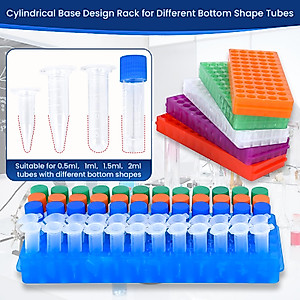 6pcs microcentrifuge Tube Rack lab centrifuge Tube Holder Stand lab Test Tube Pipe Holder with Double Panel 60 Wells for 0.5ml-2ml Centrifugal Tube