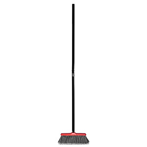 Fuller Brush Fiesta Red Kitchen Broom – Floor Sweeper with Steel Handle & Fine Bristles - Dust Sweeping for Home/Kitchen & Warehouse Floors – Made in USA