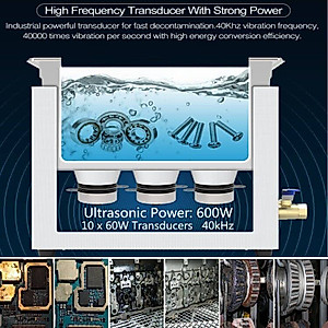 Kaimashi Ultrasonic Cleaner 30L Large Ultrasonic Cleaning Machine SUS 304 with Digital Timer and Heater